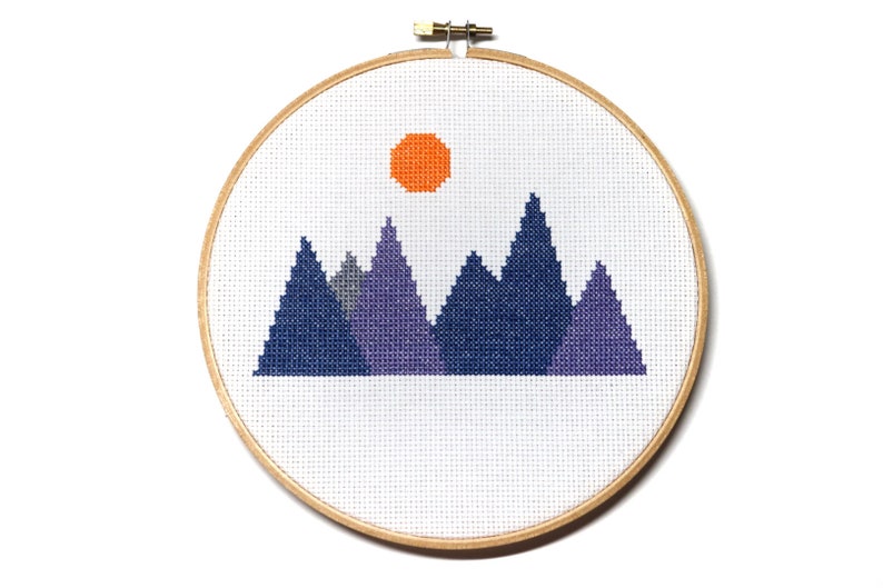 Mountain Counted Cross Stitch Kit - Etsy
