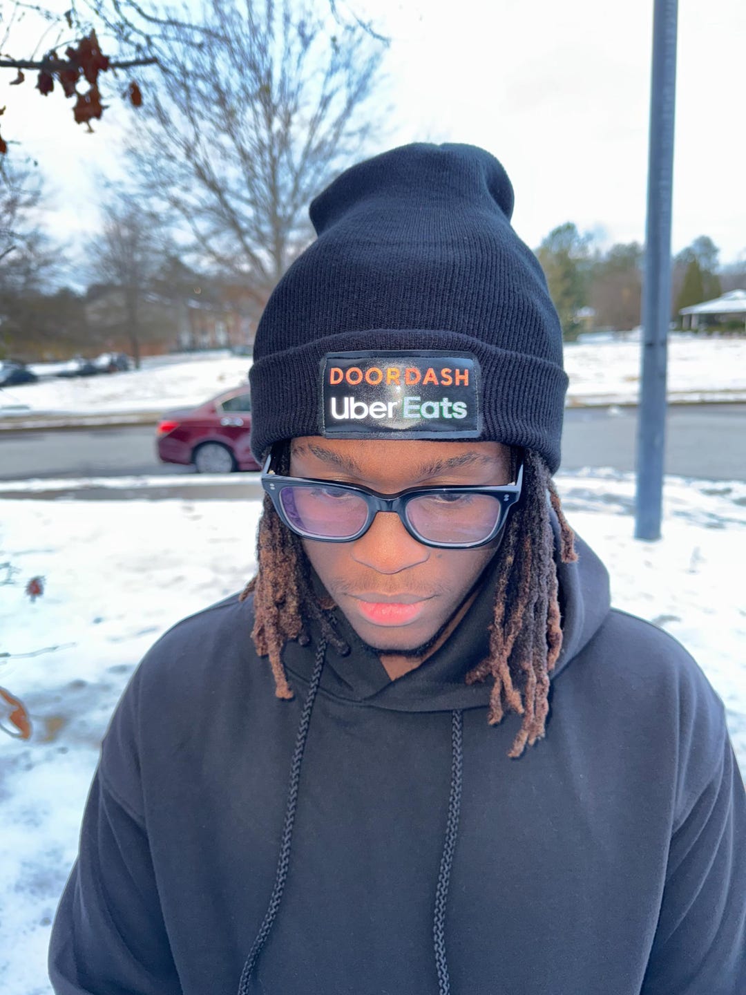 Reflective Beanie Doordash Knit Cap - Delivery Driver (door Dash Eats ...