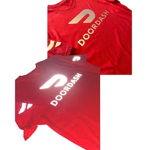 Reflective Doordash Tshirt Food Delivery Driver Personalized (red ...