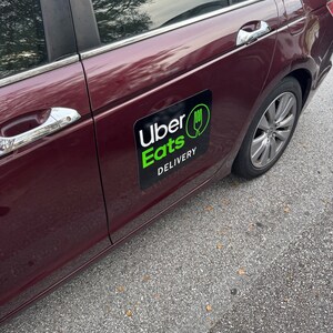 Reflective Ubereats Car Magnet Decal Removable Delivery Driver black ...