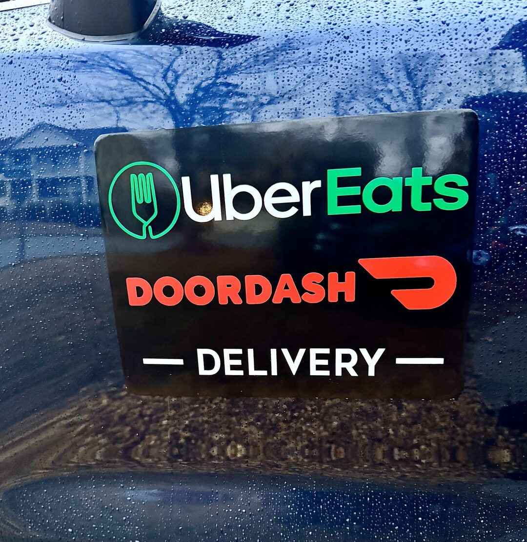 Reflective Ubereats Doordash Car Magnet Decal Removable Delivery Driver black Uber Eats - Etsy