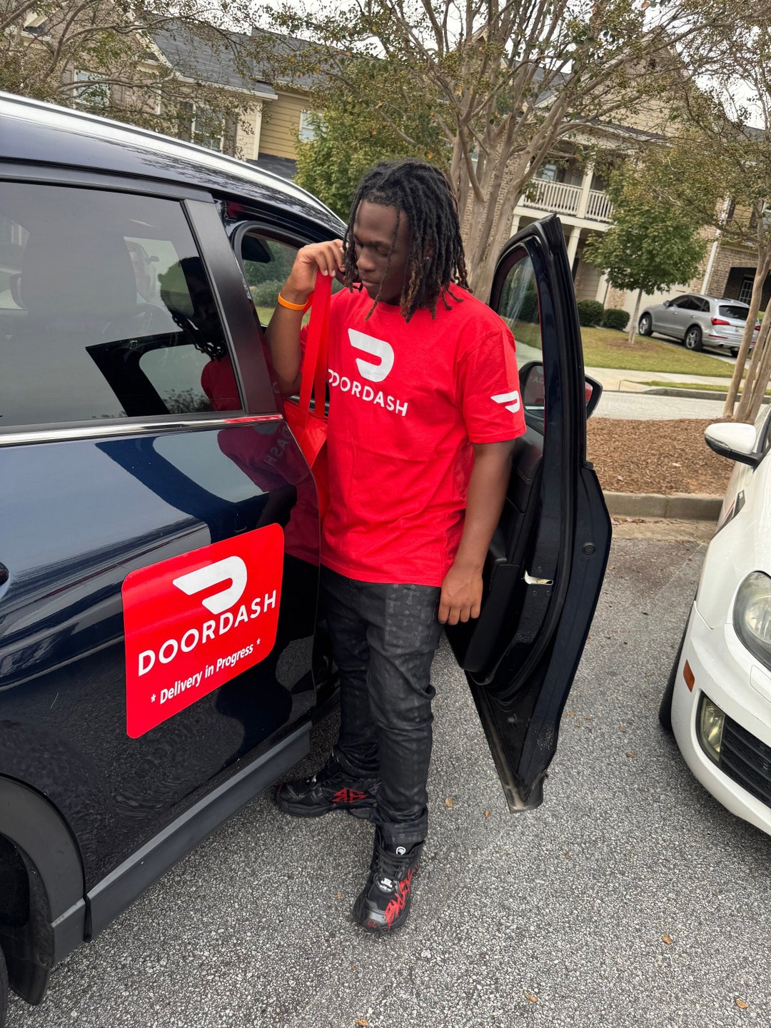 Reflective Doordash Tshirt Food Delivery Driver Personalized (red ...