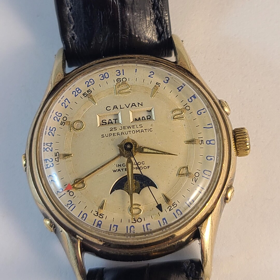 Vintage Calvan Triple Moon Faze Extremely Rare Collector Watch ...