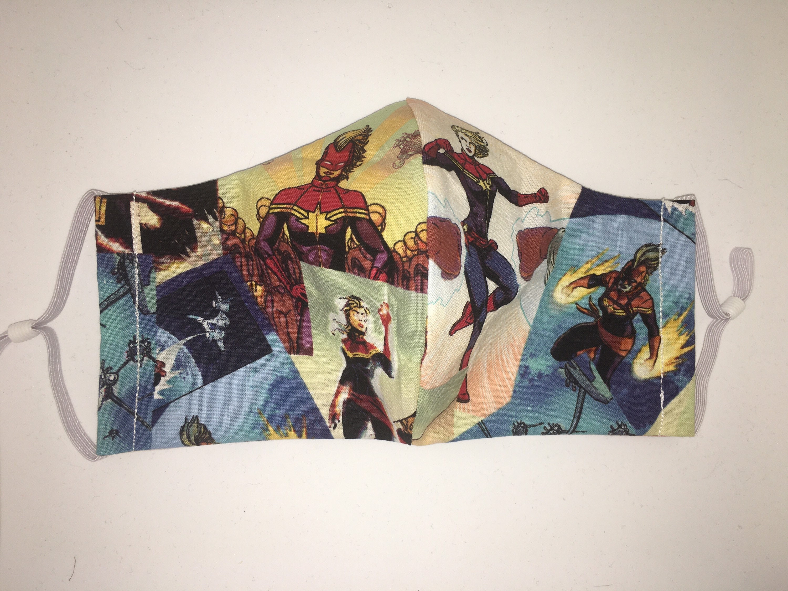 Captain Marvel Face Mask Captain Marvel Mask Marvel Masks - Etsy