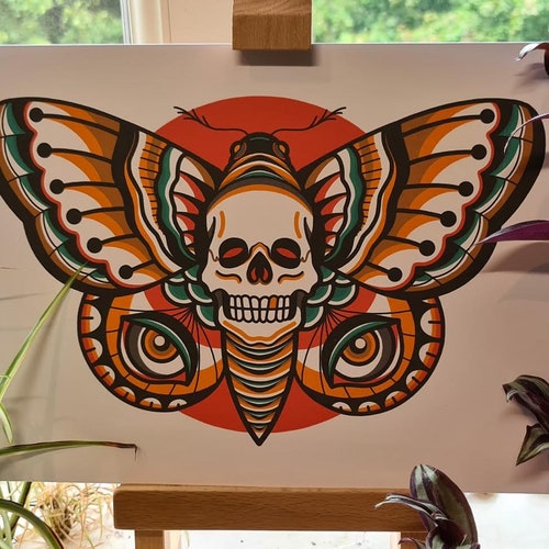 Fox & Daggers Traditional Tattoo Flash Black and White | Etsy