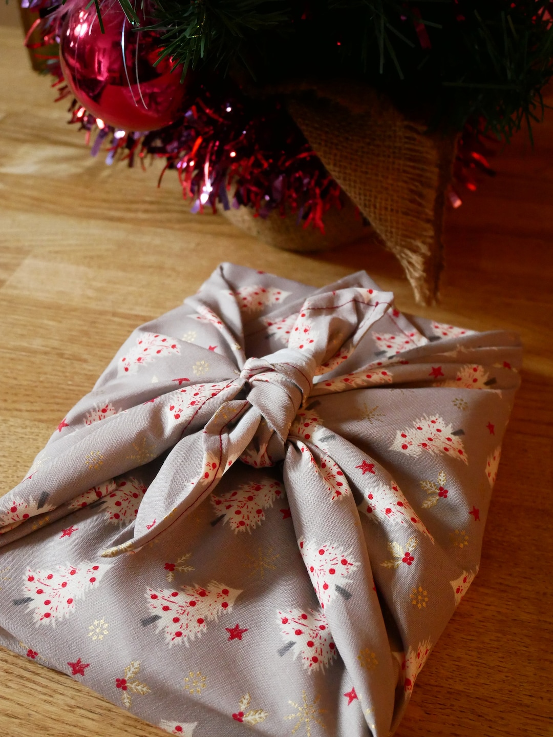 Furoshiki, emballage cadeau en tissu, emballage cadeau réutilisable ...