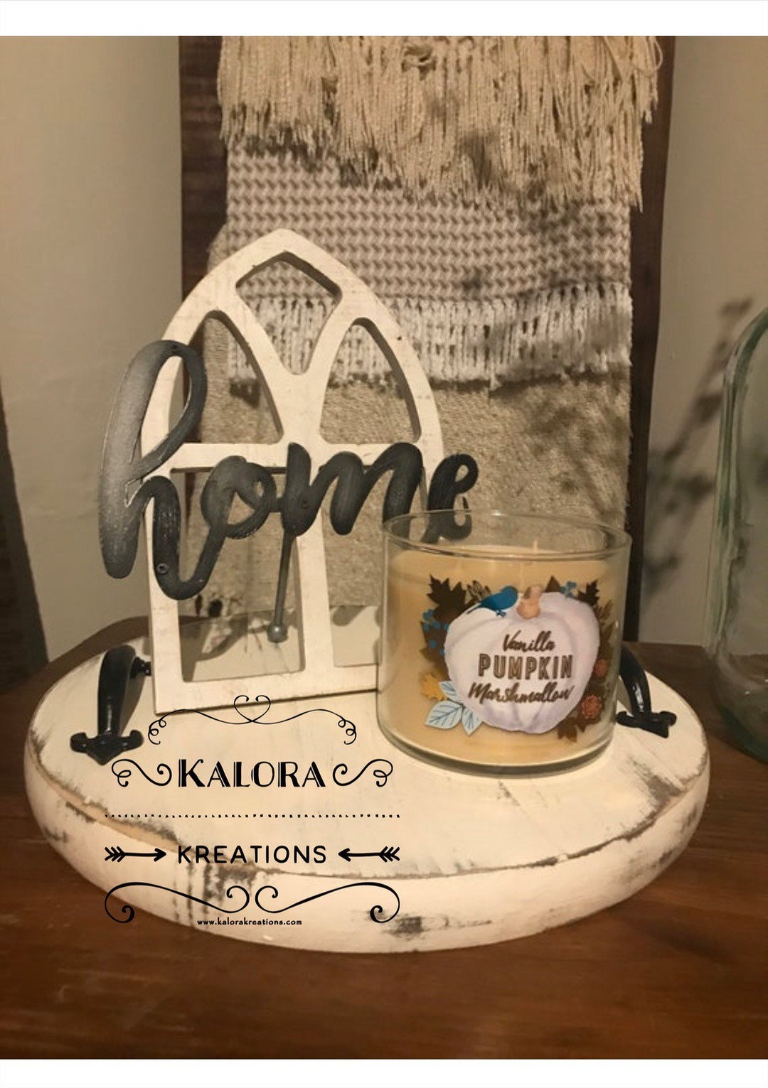 FREE SHIPPING 12 Inch Round Farmhouse Decorative Tray - Etsy