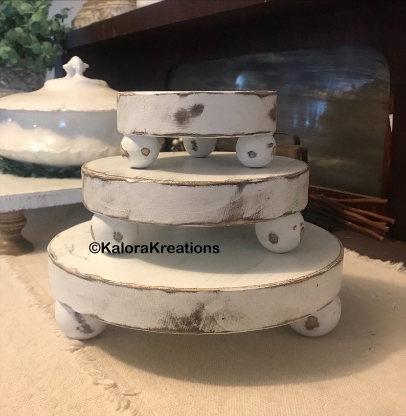 FREE SHIPPING Chunky Farmhouse Round Stand Bundle Wood Riser - Etsy
