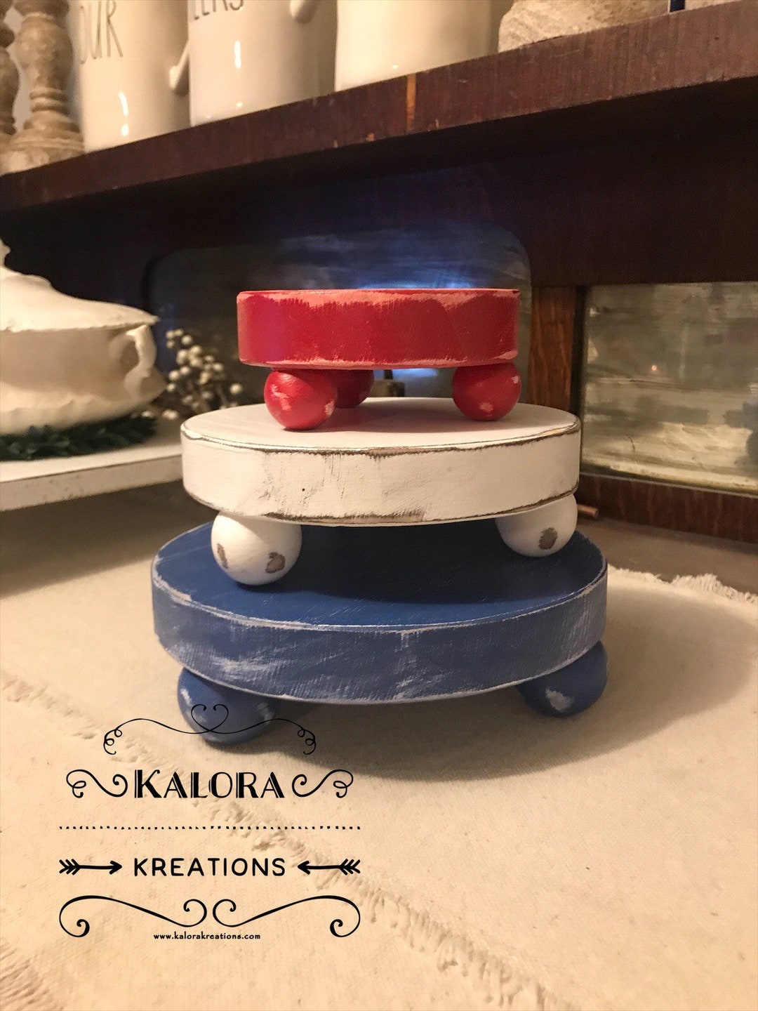 Chunky Farmhouse Round Stand Bundle Wood Riser Pedestals - Etsy