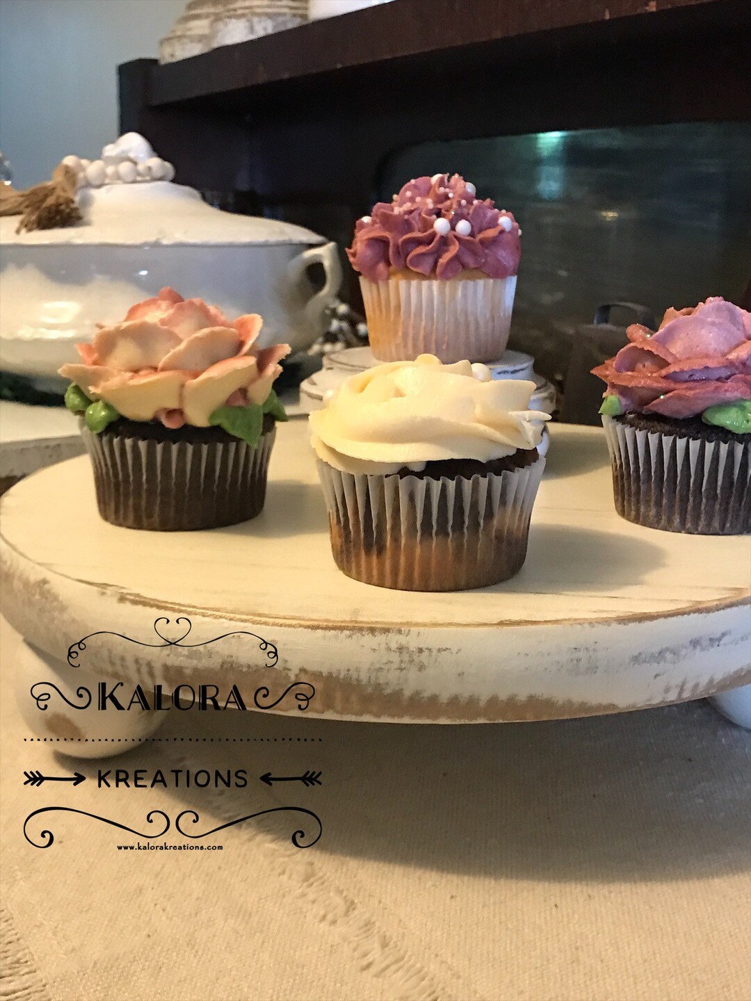 FREE SHIPPING 12 Inch Round Farmhouse Pedestal Riser Stand, Cake Stand ...