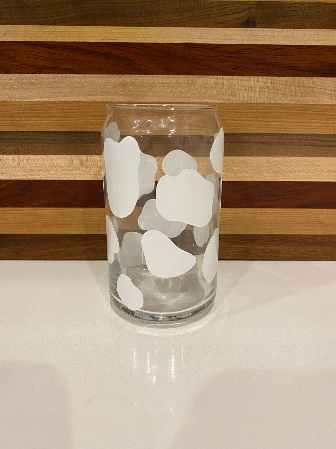 16oz Glass | Beer Can | Cow Print - Etsy
