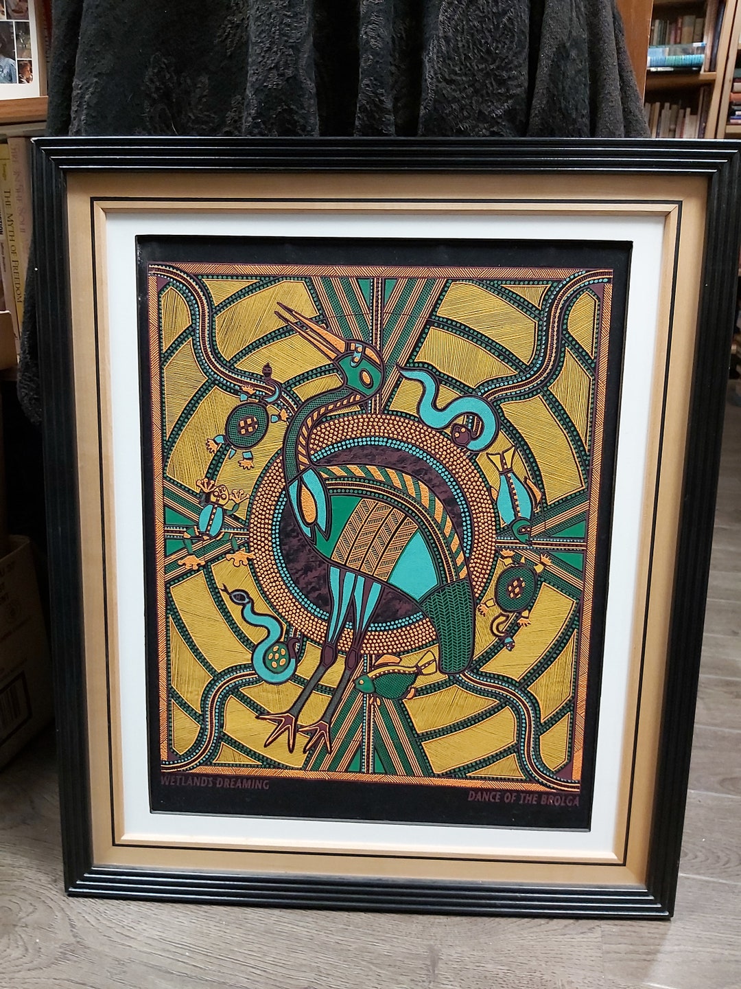 Dance of the Brolga Wetlands Dreaming Framed Printed Fabric Art ...