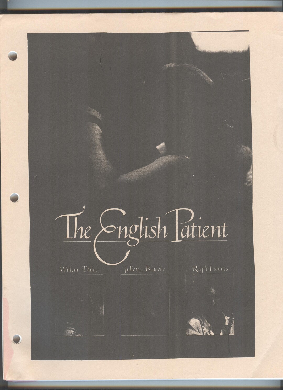 The English Patient Movie Script Screenplay by Anthony Minghella June 6 ...