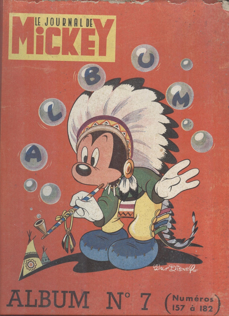 Le Journal De Mickey Album No. 7 (numeros 157 a 182) Hard Cover Fair ...