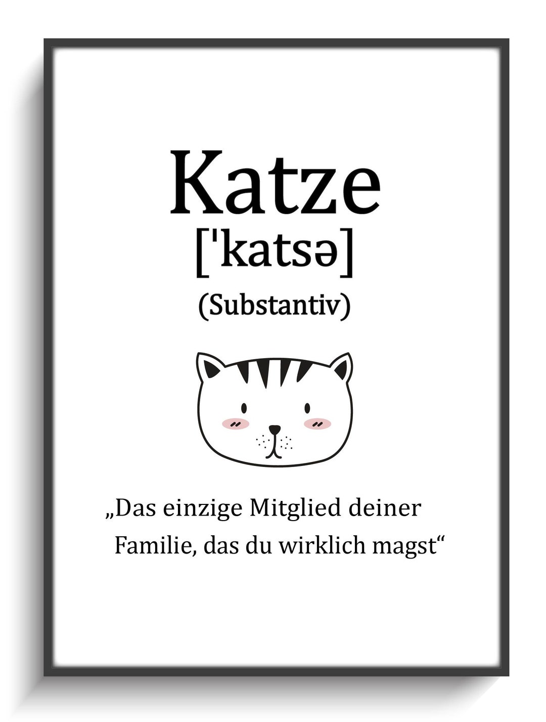 Cat Definition A4 Art Print Modern Unframed - Etsy UK