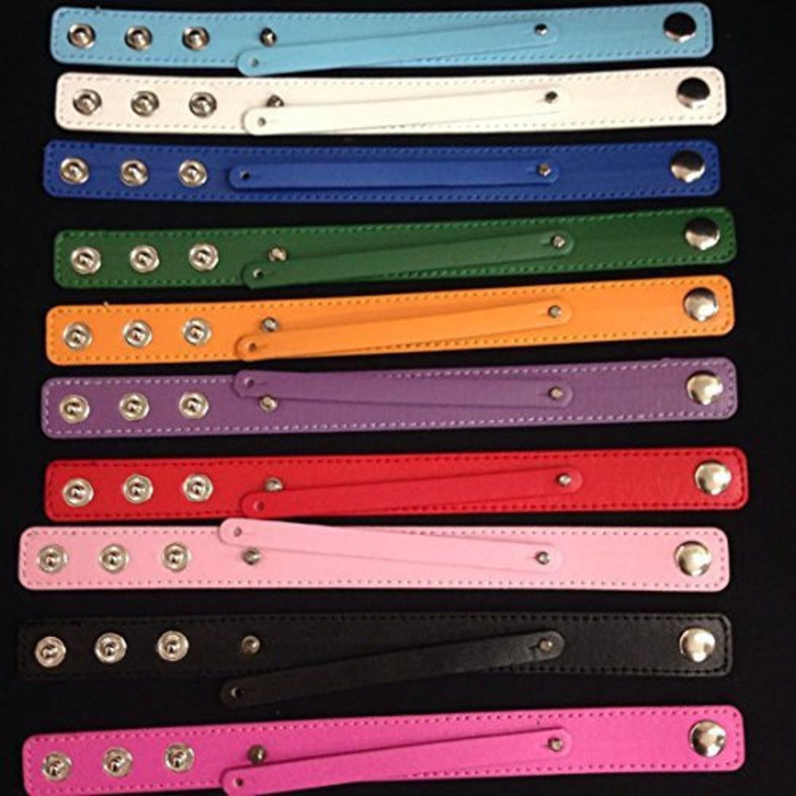 Mixed Color DIY Faux Leather Adjustable Snap Wristbands - Etsy Canada