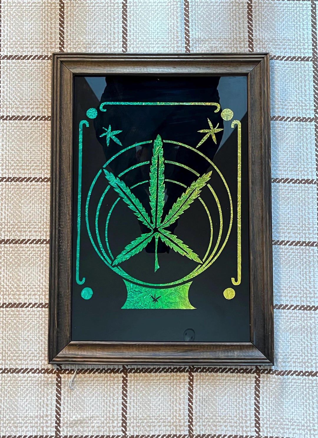 20.5 Vintage Foil Marijuana Leaf Design Wall Art - Etsy