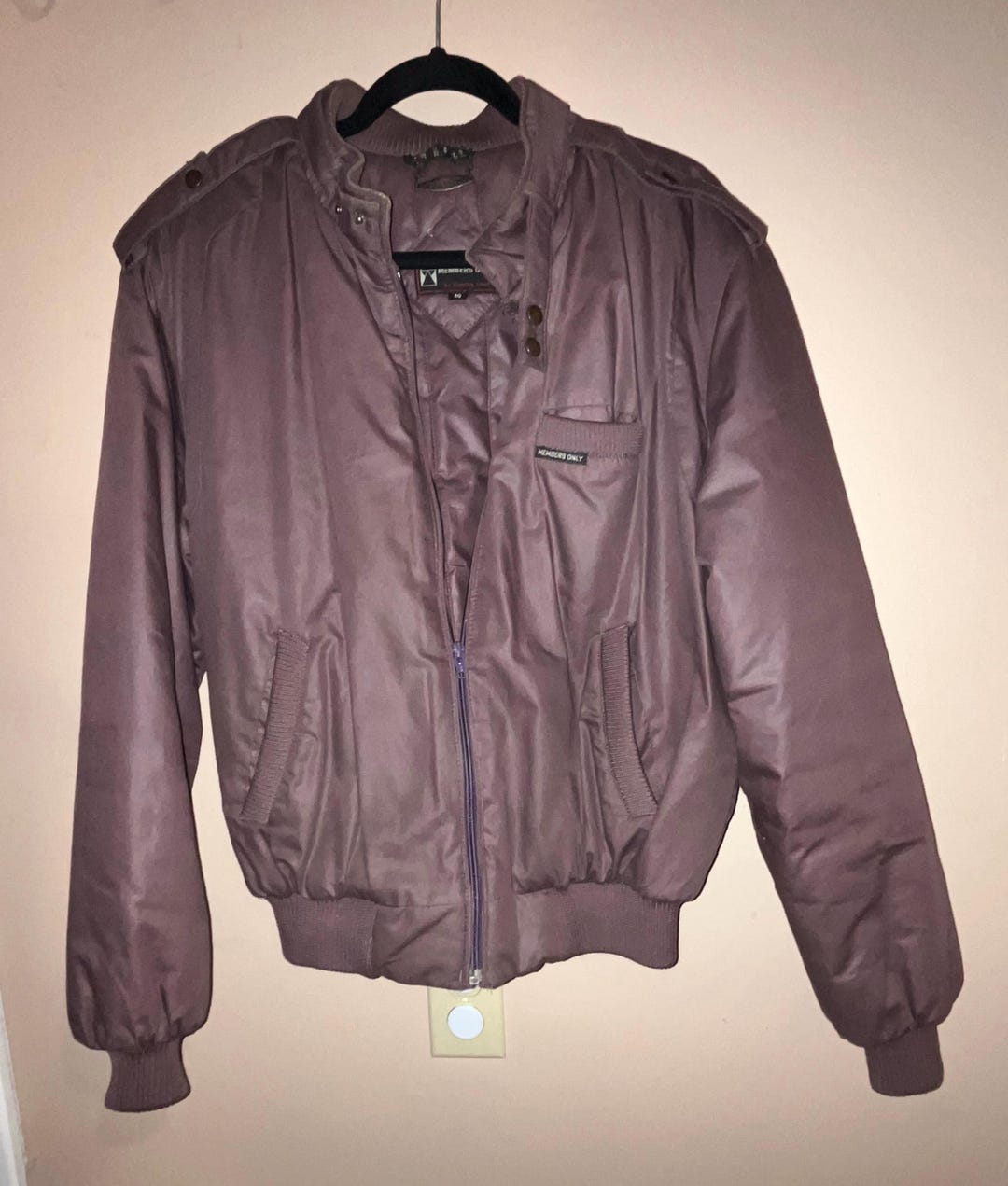 Vintage Purple Members Only Bomber Jacket - Made in British Crown ...