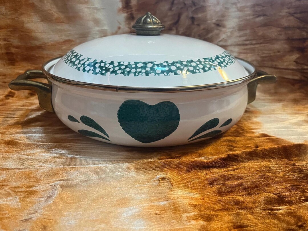 Vintage White and Green Corningware Casserole Dish With Lid - Etsy