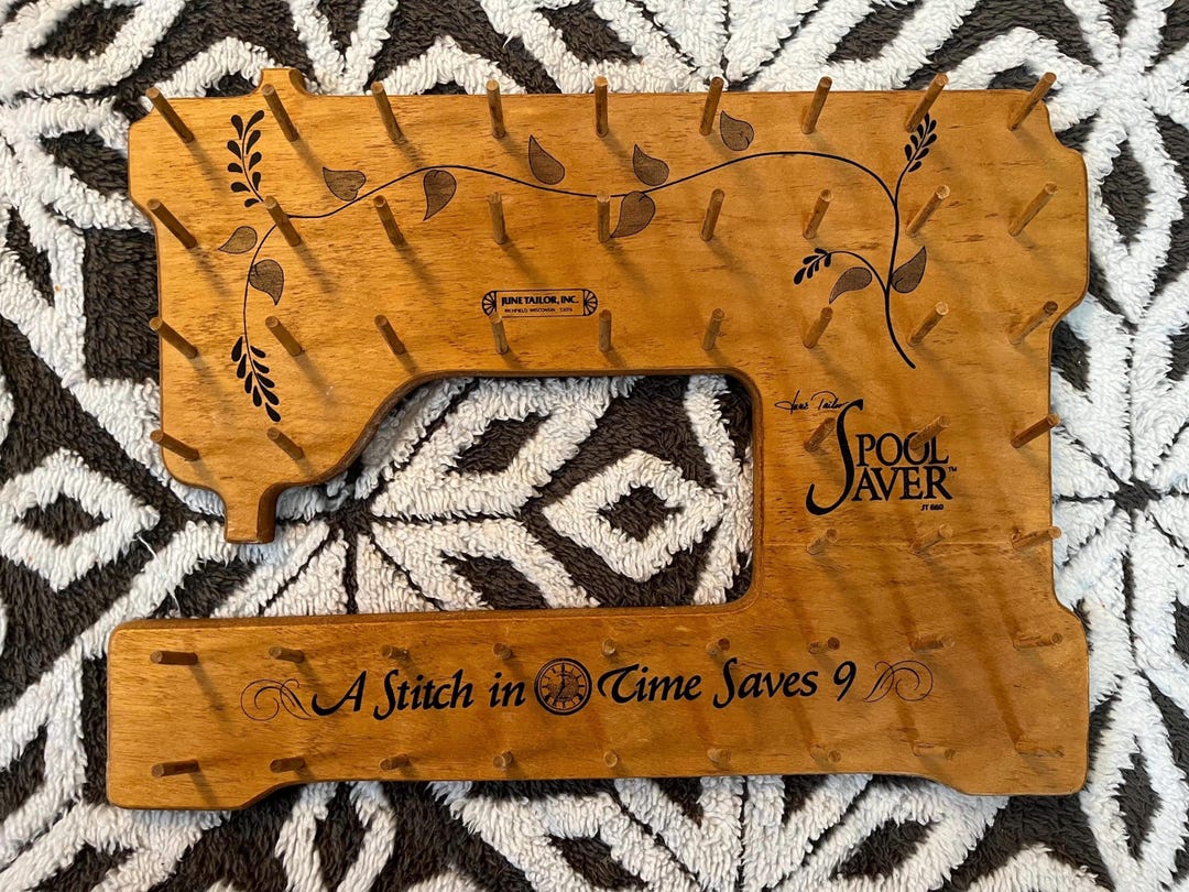 June Tailor Wooden Spool Saver With Sewing Quote & Ivy Pattern - Etsy