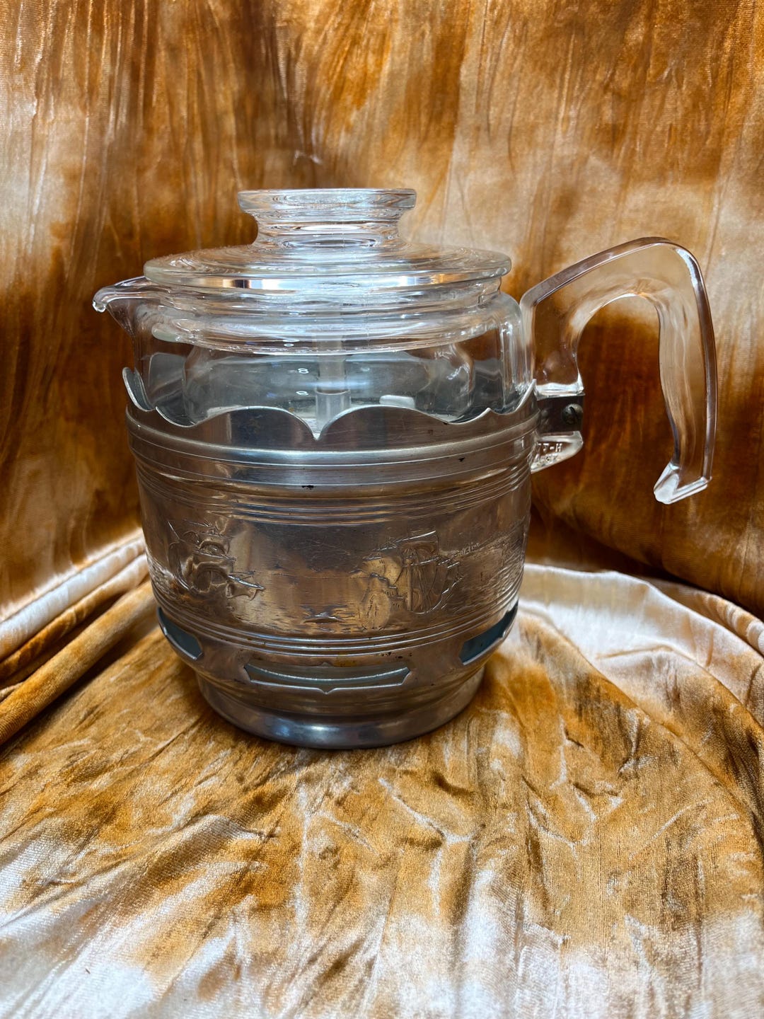 Vintage Pyrex Flameware Percolator W/ Handle Featuring Ships at Sea - Etsy