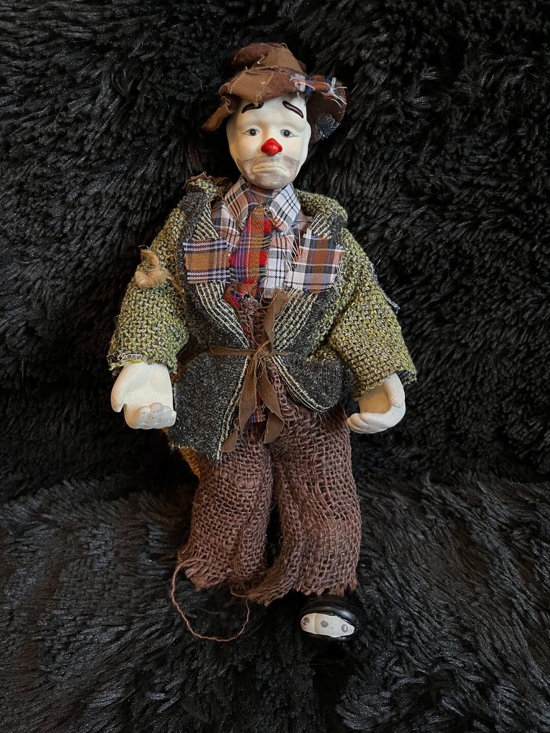 Vintage Clyde Ceramic Hobo Clown Figure - Missing One Foot - Clown Art ...