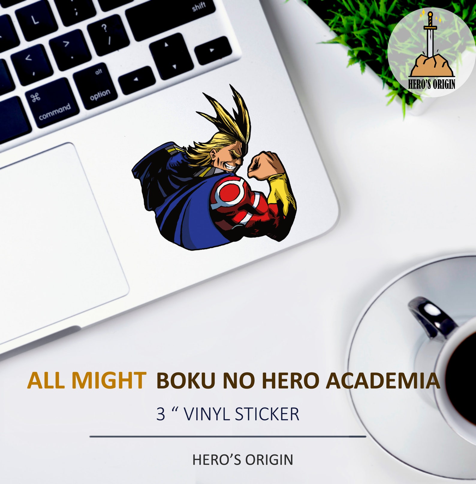 All Might Sticker Anime Stickers My Hero Academiamacbook | Etsy