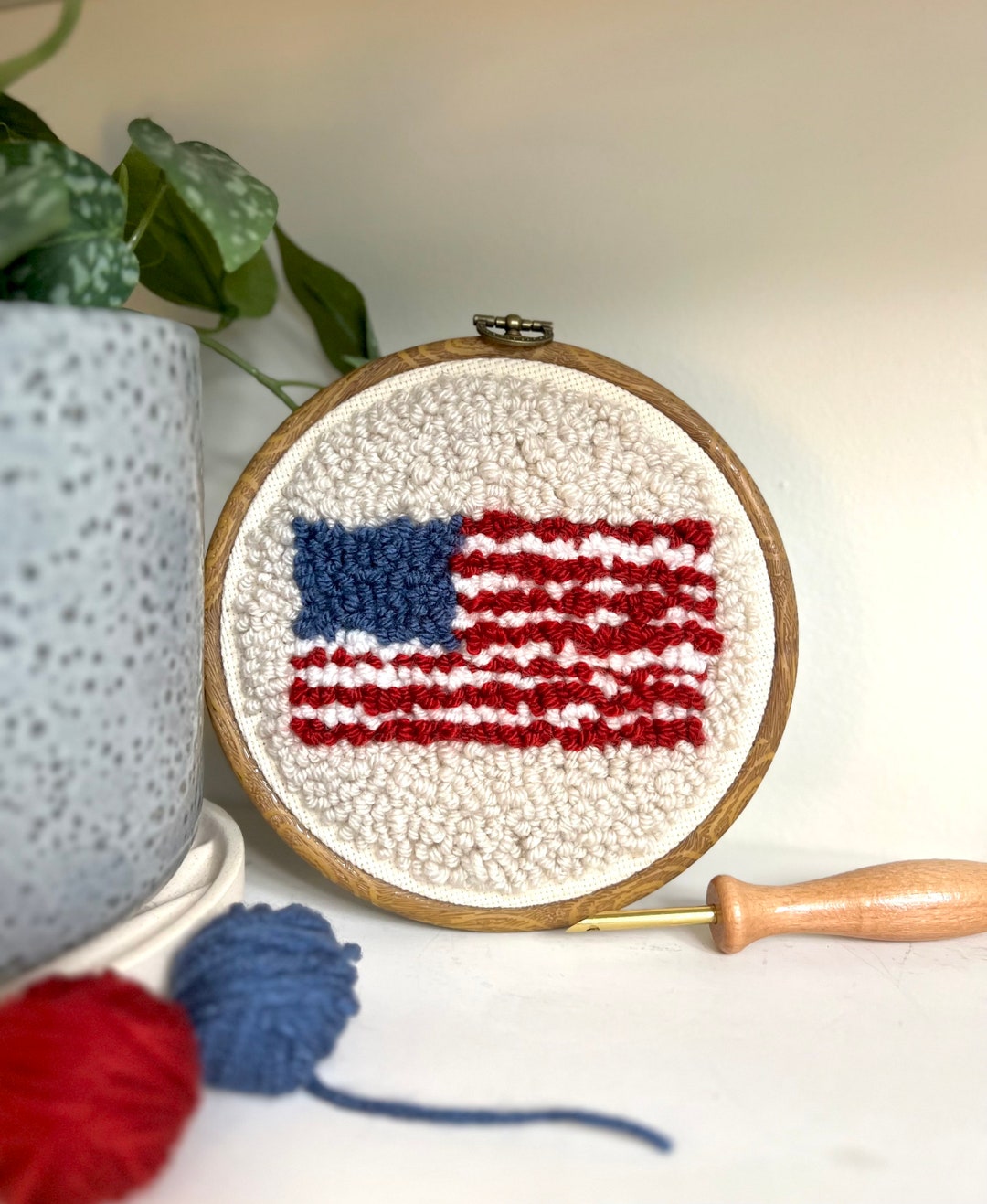 American Flag Punch Needle Kit for Beginners Video Instructions - Etsy