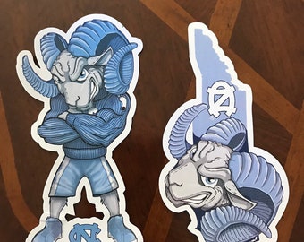 UNC Tar Heels Vinyl Mascot Decal Sticker - Etsy