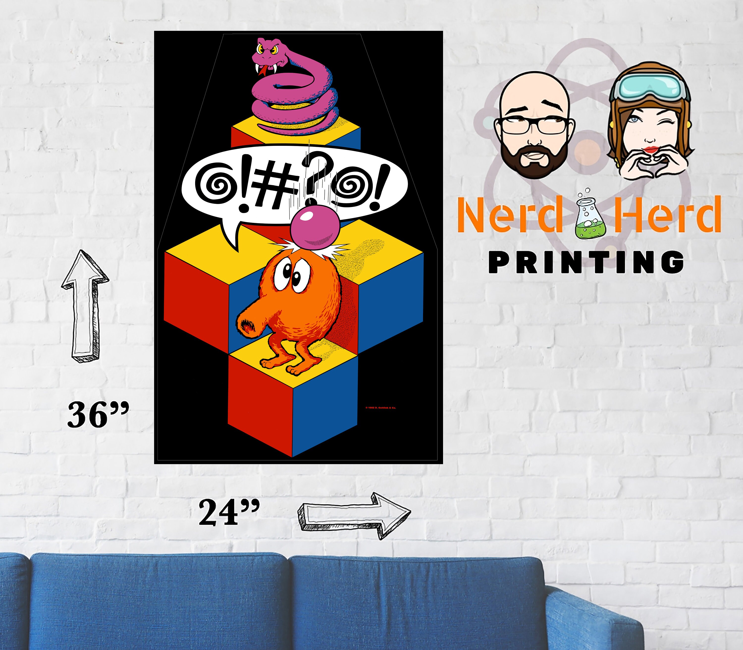 QBert Side Art Wall Poster Multiple Sizes and Paper | Etsy