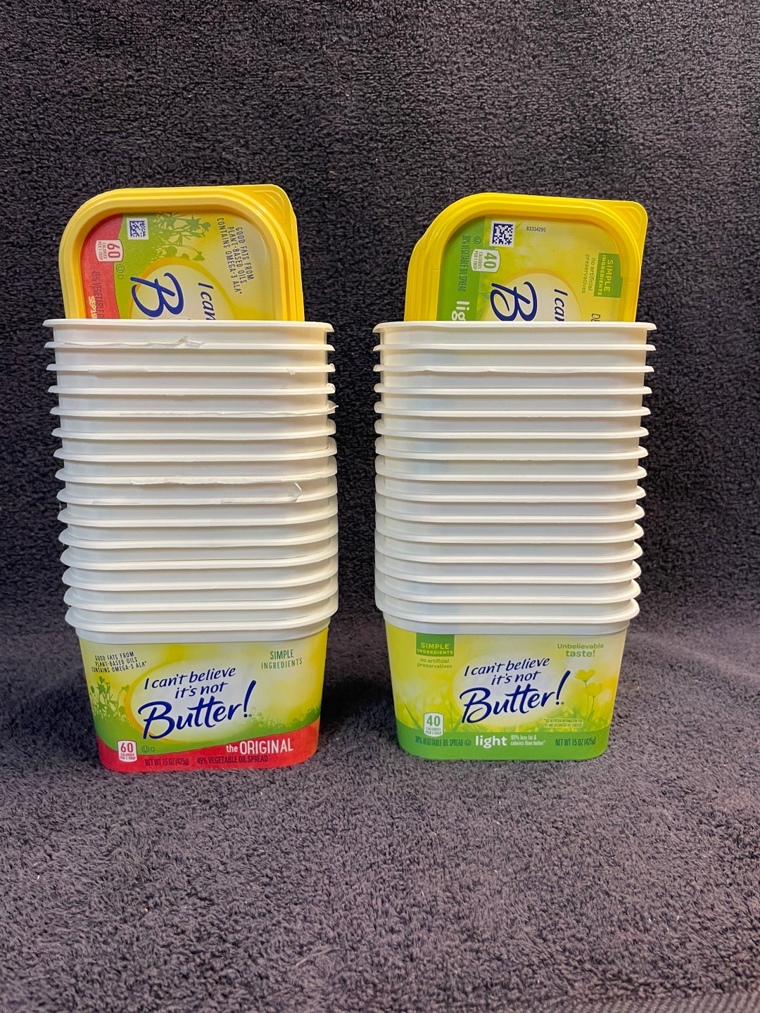 MARGARINE CONTAINERS Plastic Butter Tub Rectangle I Can't Believe It's ...