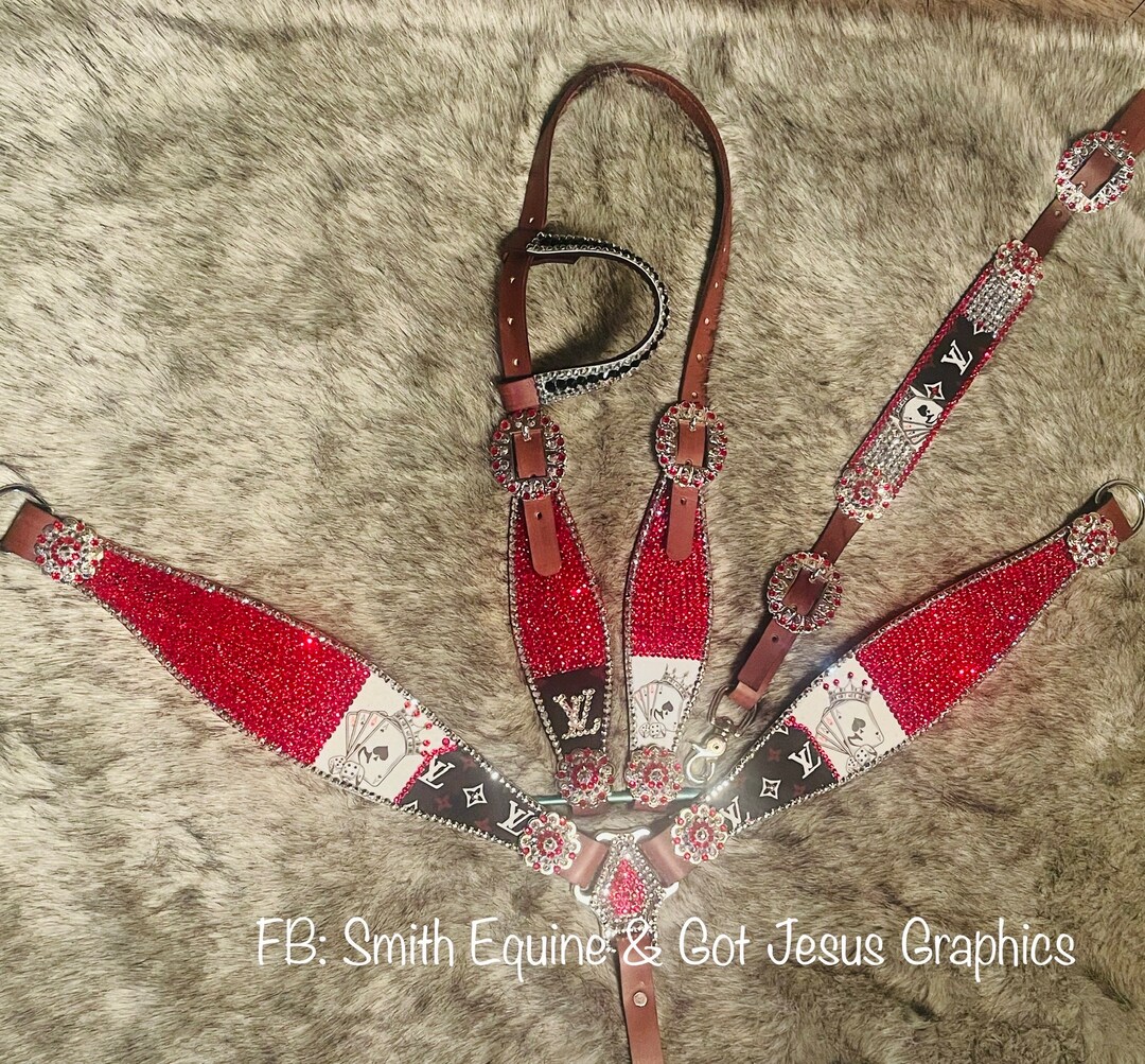 Beautiful 3 Size Available Bling Breast Collar & Headstall Free Boot ...