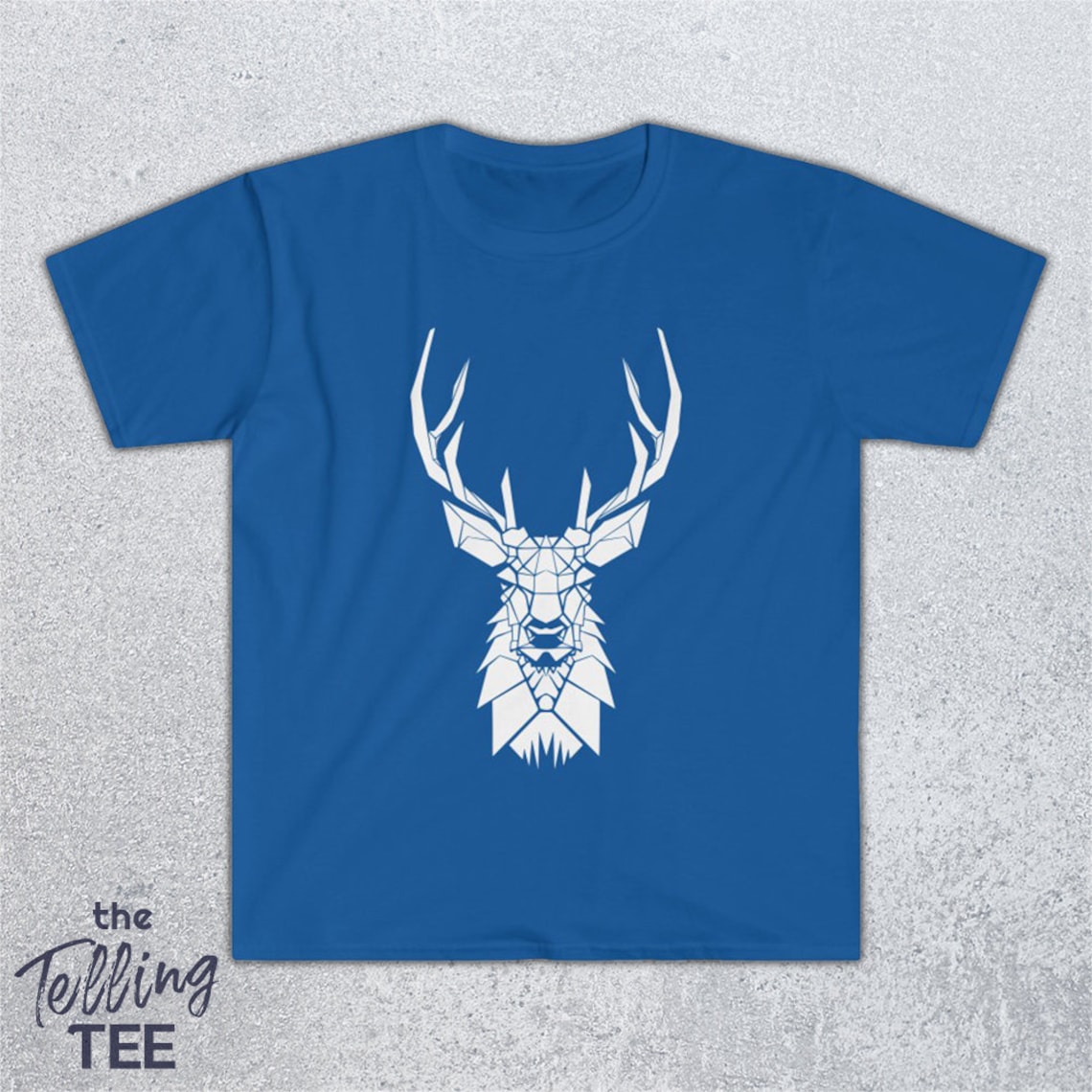 Deer Head Shirt for Men Geometric Deer Design Tee Graphic - Etsy