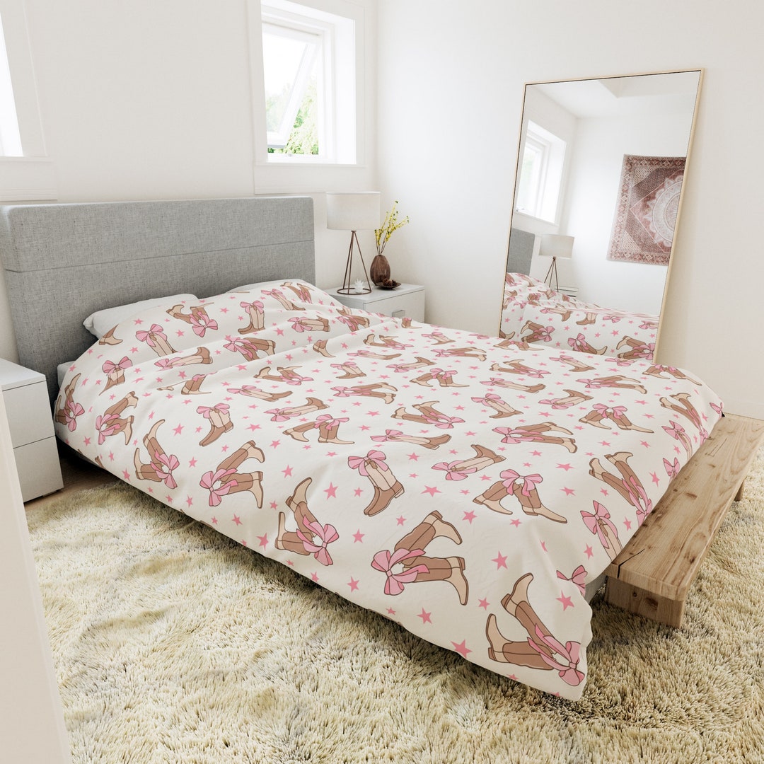 Coquette Pink Cowgirl Boot Duvet Cover Cowboy Boot Duvet Cover, Soft ...