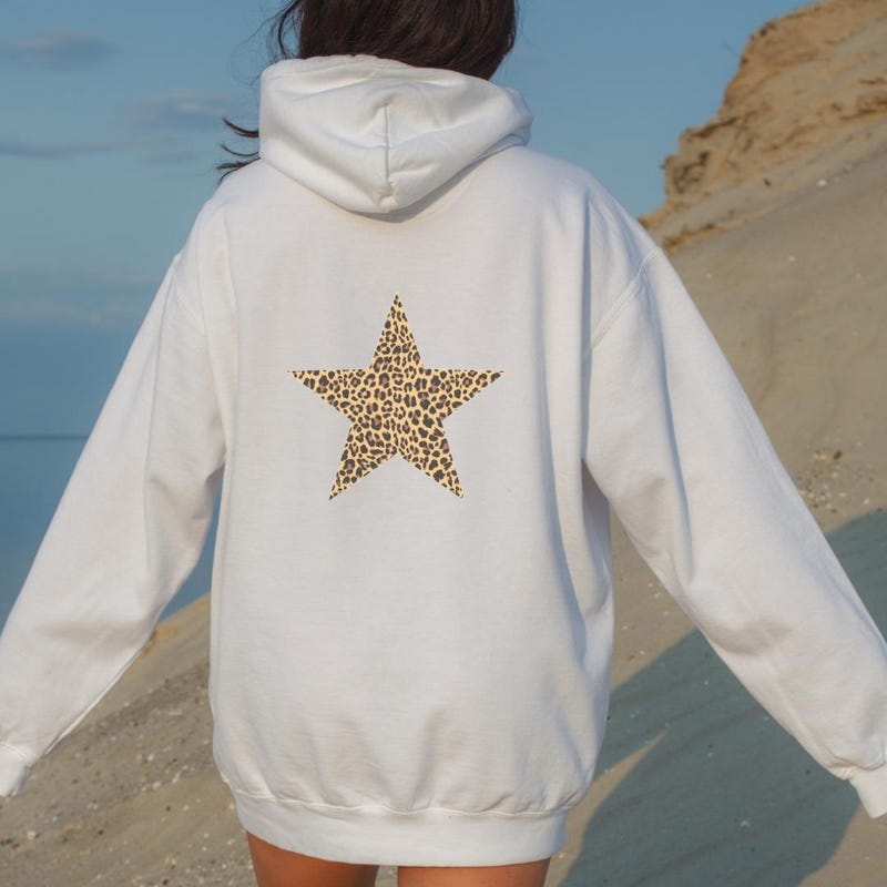 Cheetah Star Print Hoodie - Etsy