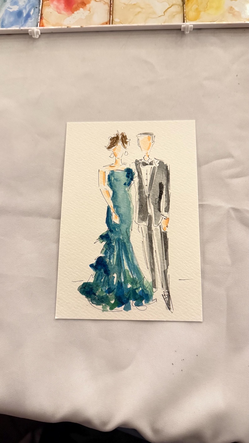 Live Event Guest Portraits Paintings | Wedding Watercolor Guest ...