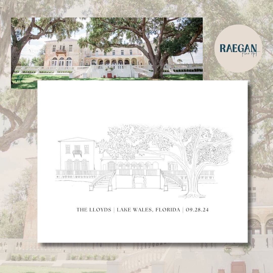 Custom Wedding Venue Illustration | Wedding Gift | Housewarming Gift ...