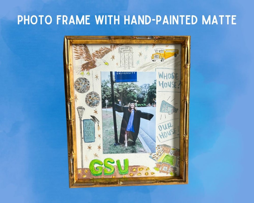 Graduation Gift | Watercolor Picture Frame | Custom Hand Painted Frame ...