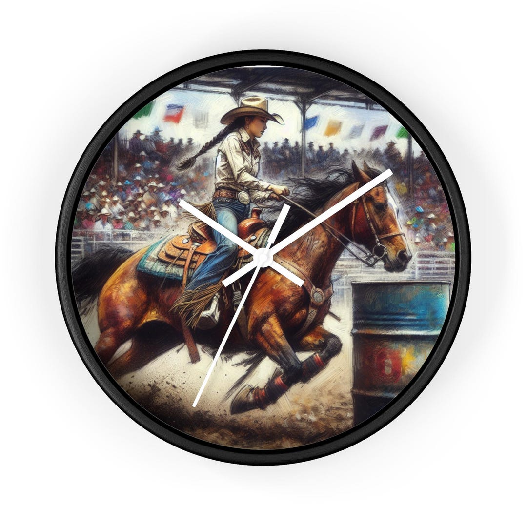 Rustic Rodeo Wall Clock, Perfect for Western Decor, Horse Lovers Gift ...