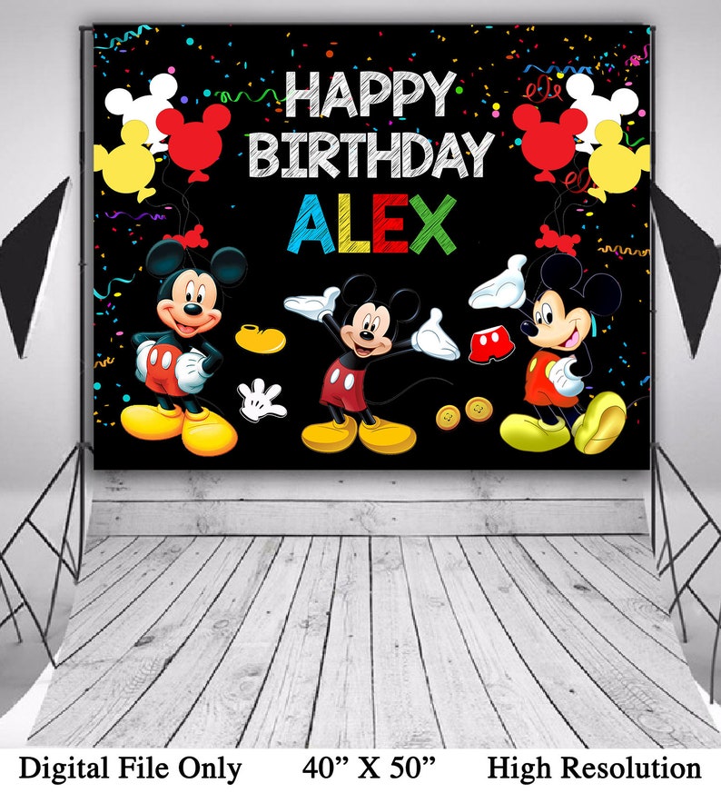 Mickey Mouse Backdrop Mickey Mouse Birthday Backdrop Mickey | Etsy