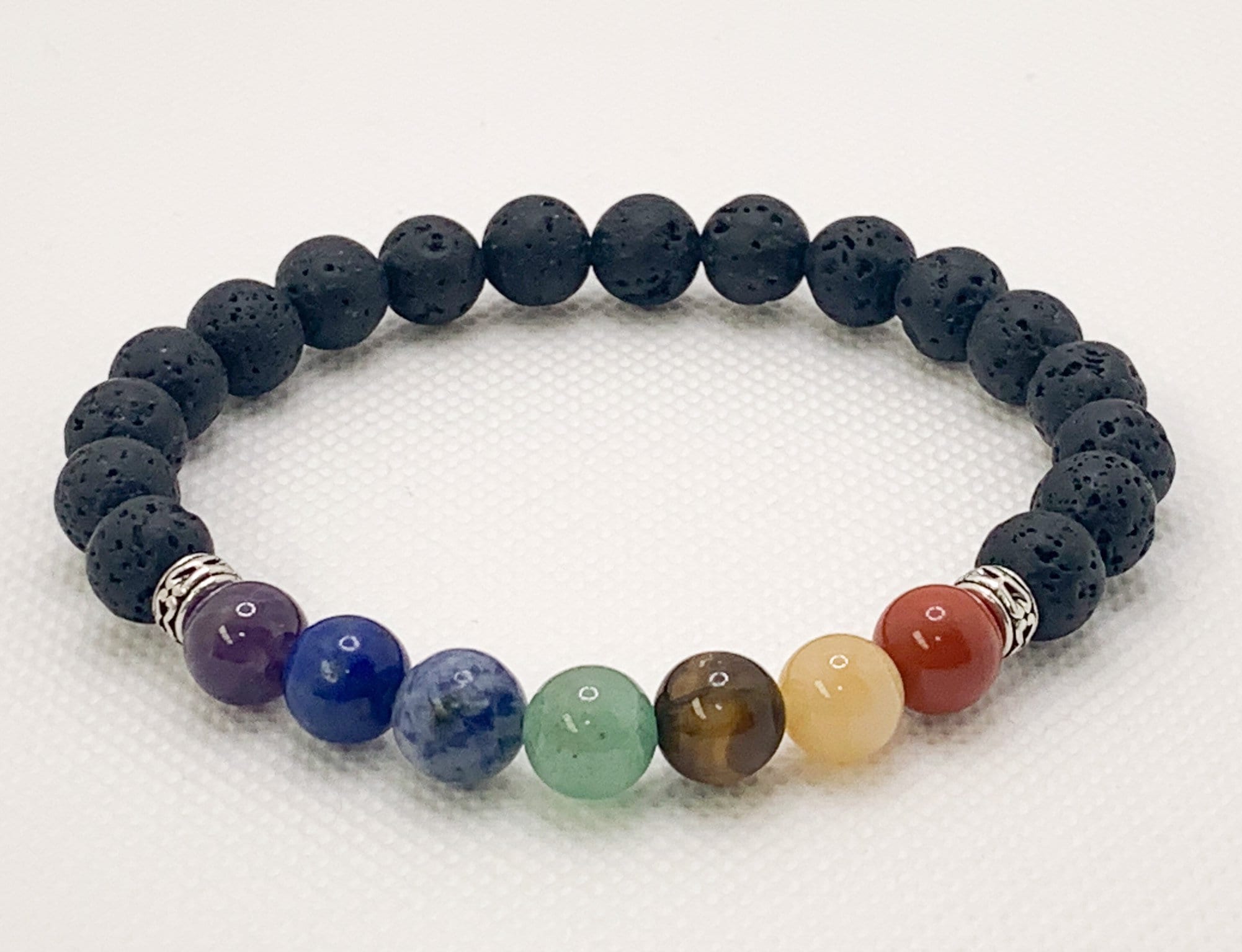 7 Chakras Stone Bracelet- Genuine Gemstone Bracelet- Stretch Chakra ...