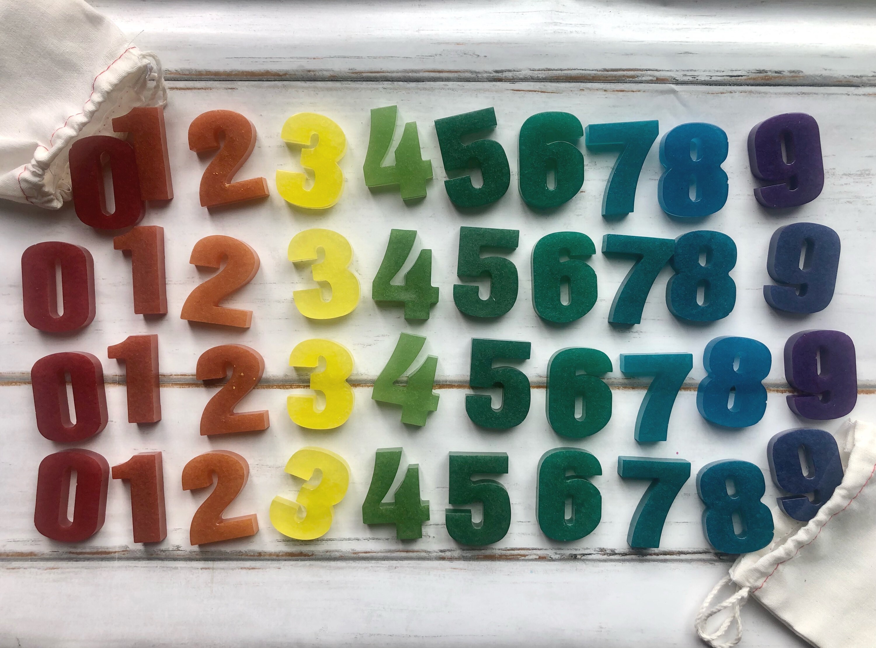 Toys Two Sets of 0-9 Handmade Resin Number Set for Sensory Play Toys ...