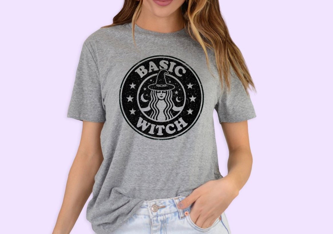Basic Witch Shirt Basic Witch Starbucks Logo Halloween - Etsy