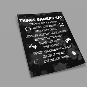 Funny Video Game Poster Print Wall Art / Gaming Room Decor / Funny ...