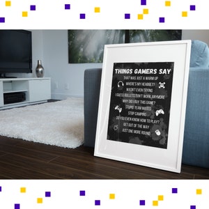Funny Video Game Poster Print Wall Art / Gaming Room Decor / Funny ...
