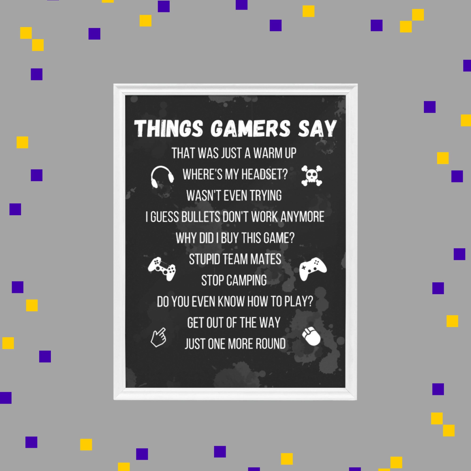 Funny Video Game Poster Print Wall Art / Gaming Room Decor / Funny ...