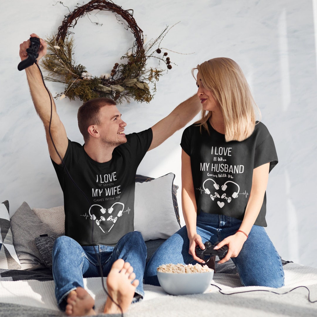 Matching Married Gamer Couple T-shirts / Gamer Husband Tee / Geeky Nerd ...