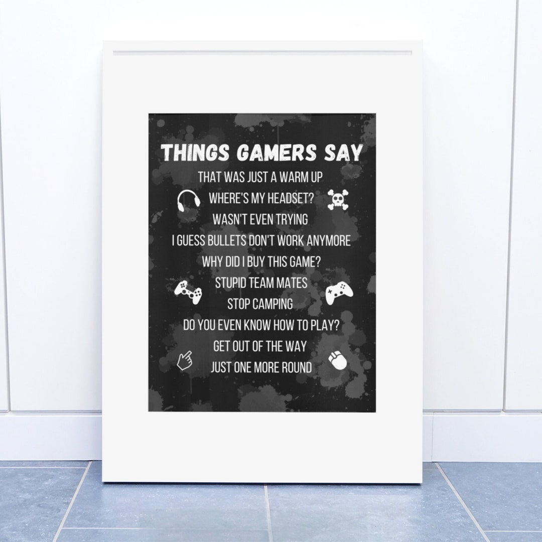 Funny Video Game Poster Print Wall Art / Gaming Room Decor / Funny ...