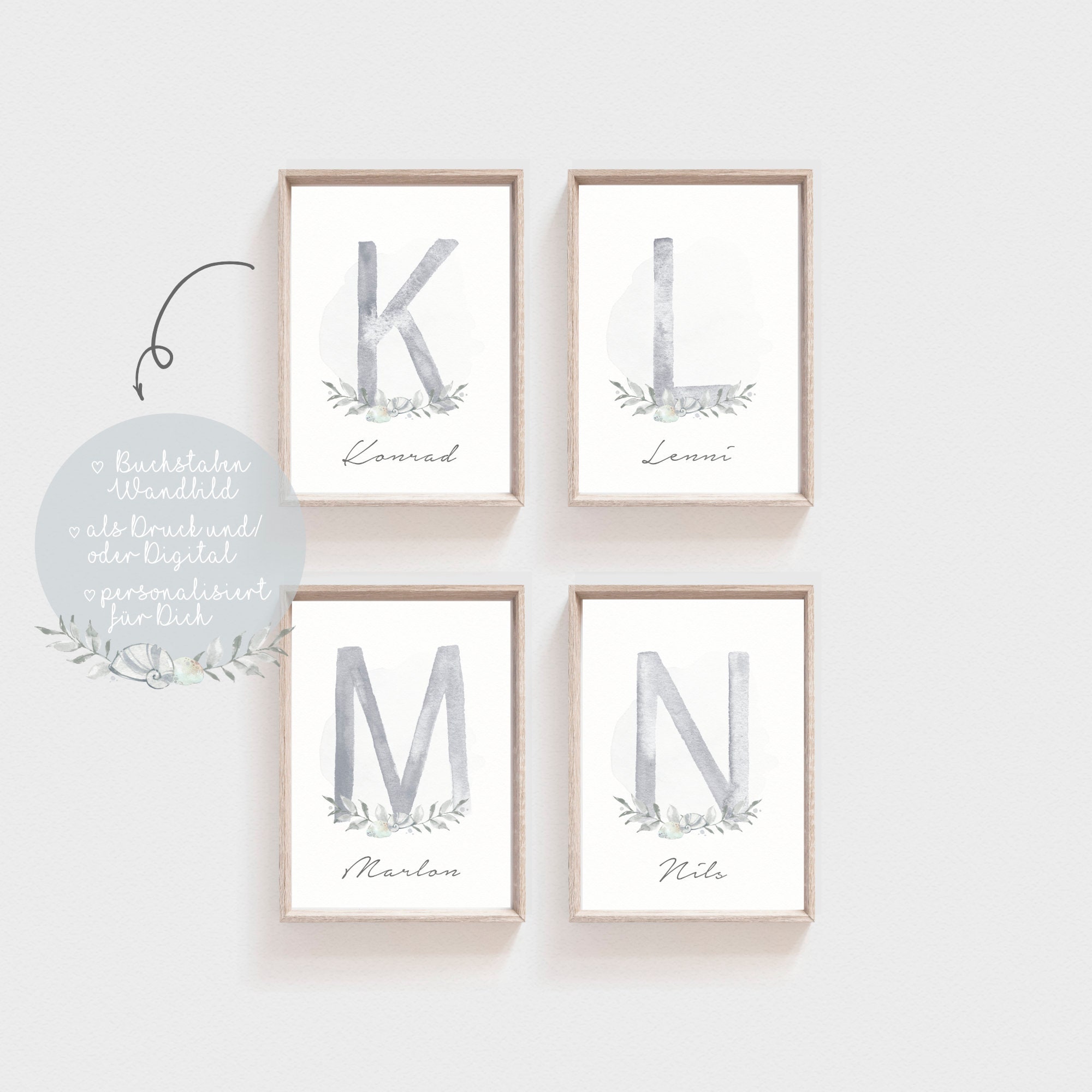 Murales Habitación infantil Póster Set de 3 letras Habitación - Etsy México