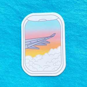 Airplane Window Sunset Sticker - Etsy